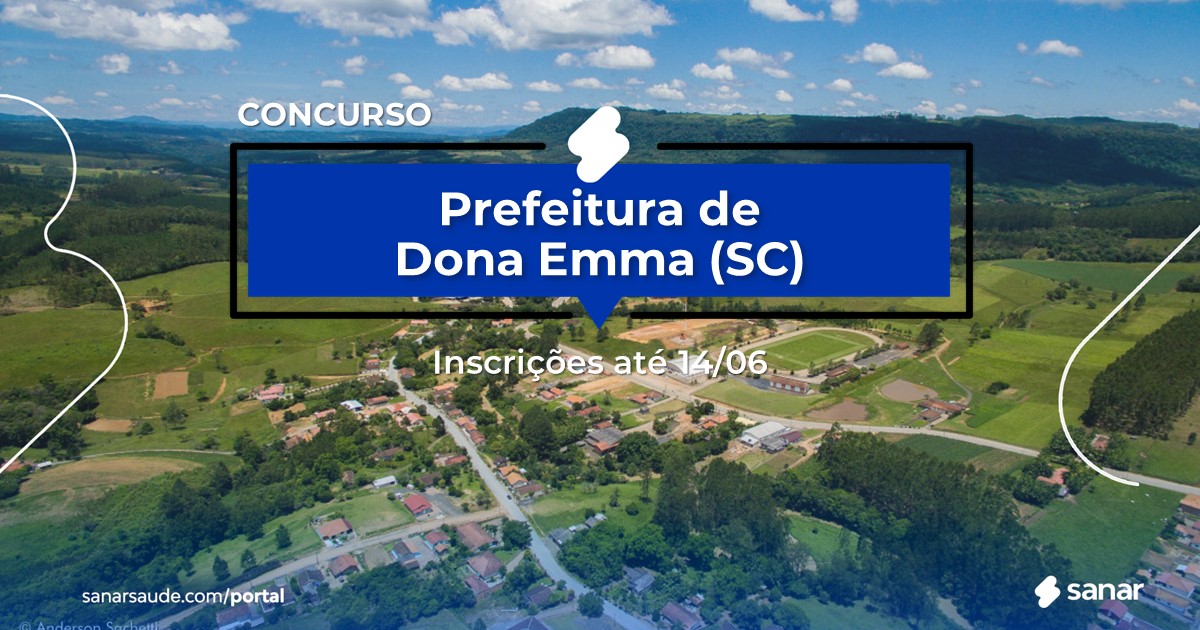 Concurso de Dona Emma - SC: vagas imediatas na Saúde!